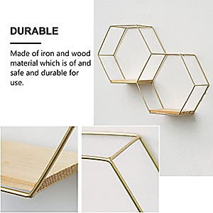 Garneck Hexagonal Floating Shelves Wall Mounted Farmhouse Storage Shelves for Bedroom Living Room Bathroom Kitchen Office Wall Organizer