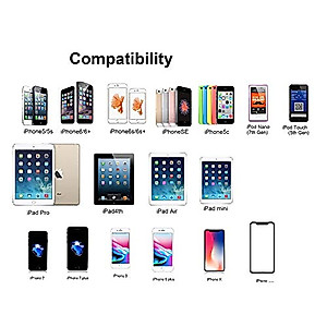 [2 Pack] Charge/Sync Cable, iFlash1 Foot Charging Cable Fast Charging & Sync Charger Apple iPhone Xs/XS Max/XR/X / 8/8 Plus / 7/7 Plus / 6S/6 Plus/SE/ 5S, iPad Pro Air Mini 1/2/3/4, iPod Touch 5/6