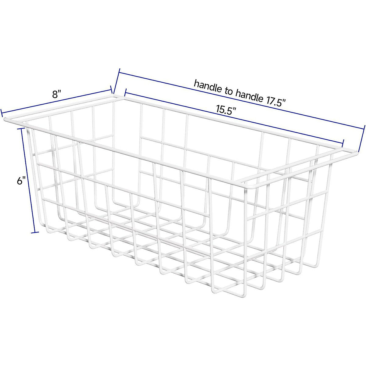 SANNO Chest Freezer Basket,Large Wire Baskets Freezer Organizer Bins, Sturdy Metal Wire Freezer Organizer for Home Kitchen, 17.5in