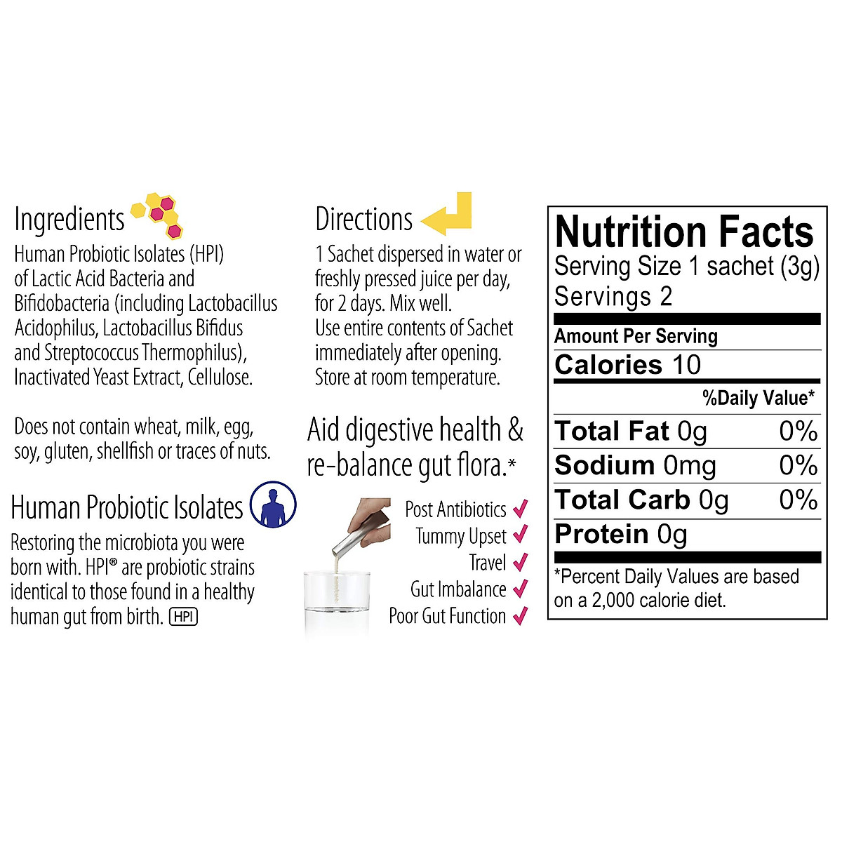 Probiotics 1 Trillion CFU (2 Sachets), Highest Potency, Shelf Stable for Travel, Vegan, Gluten Free, Essential Supplement for Bloating, Digestive & Immune Support, for Men and Women