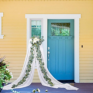 DearHouse Artificial Eucalyptus Garland Faux Silk Eucalyptus Leaves Vines Handmade Garland Greenery Wedding Backdrop Arch Wall Decor