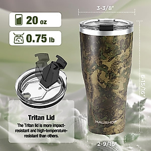 HAUSHOF 20 oz Tumbler, Stainless Steel Vacuum Coffee Tumbler, Durable Insulated Tumbler Cups for Hot and Cold Drinks, Portable Water Tumbler with Lid for Office, Camping, Sports