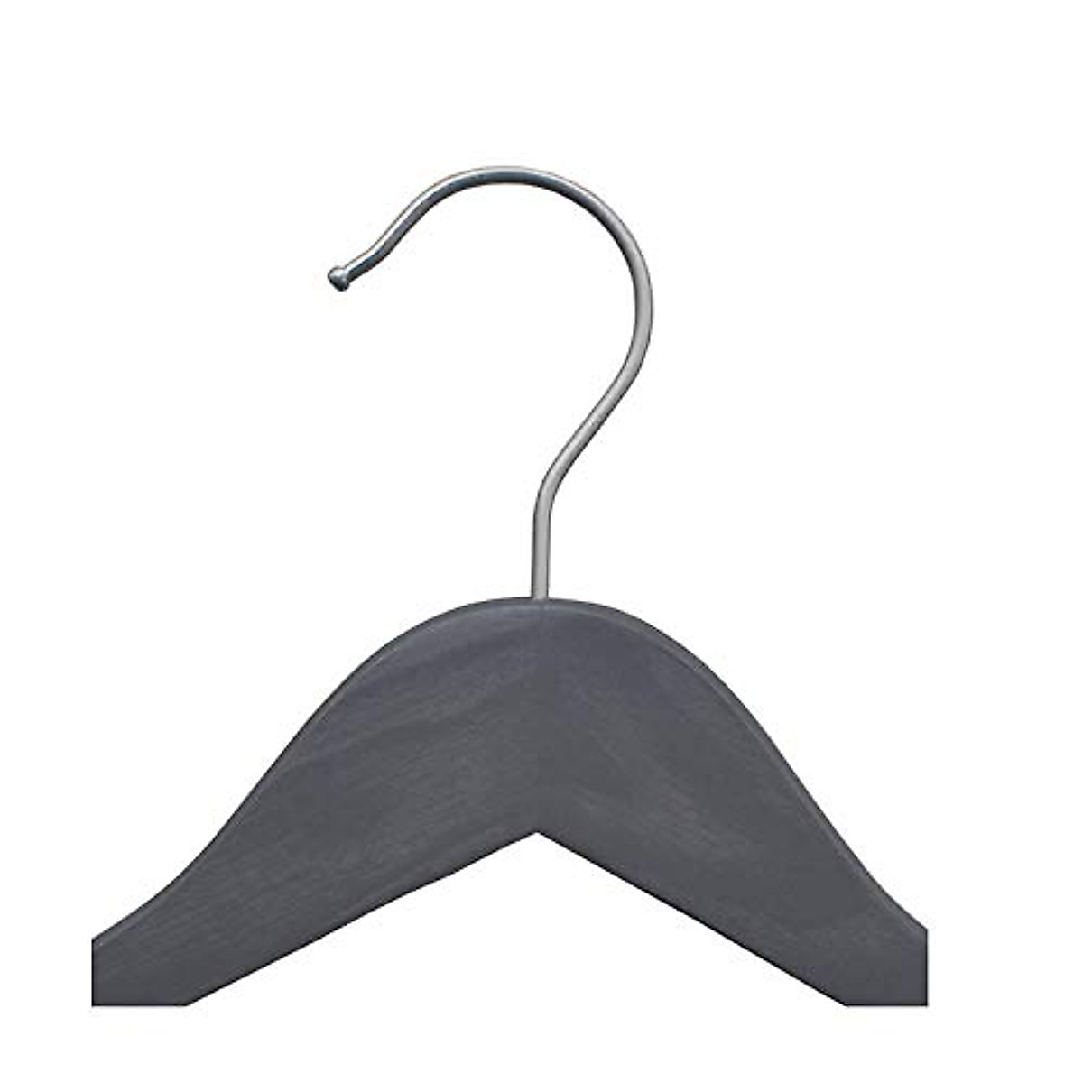 NAHANCO 29917 Wooden Shirt Hanger, 17", Greywash with Brushed Chrome Hardware (Pack of 100)