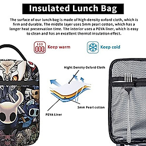HashKinwin Reusable Insulated Lunch Bags Detachable Handle Lunchbox Bag Meal Tote Bag For Women Men