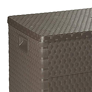 Tidyard Garden Storage Deck Box Lockable Storage Container All Weather Outdoor Cushion and Tools Organizer Brown for Patio, Lawn, Poolside, Indoor Outdoor 47.2 x 22.05 x 24.8 Inches (L x W x H)