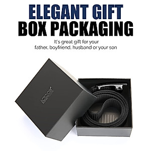 ACTCLOUD Ratchet Belts for Men, Tactical Gun Belt Nylon Web Golf Belt with Automatic Slide Buckle (S-for Waist 30"-36" (Length 45"), Black)