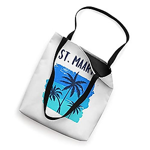 St. Maarten Cruise Stop Vacation Souvenir Palm Trees Graphic Tote Bag