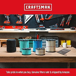 CRAFTSMAN CMXEVBE17040 4 Gallon 5.0 Peak HP Wet Dry Vac, Portable Shop Vacuum Wet and Dry with Filter, Hose and Attachments for Home and Automotive Cleaning