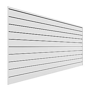 Proslat 88102 Heavy Duty PVC Slatwall Garage Organizer, 8-Feet by 4-Feet Section, White