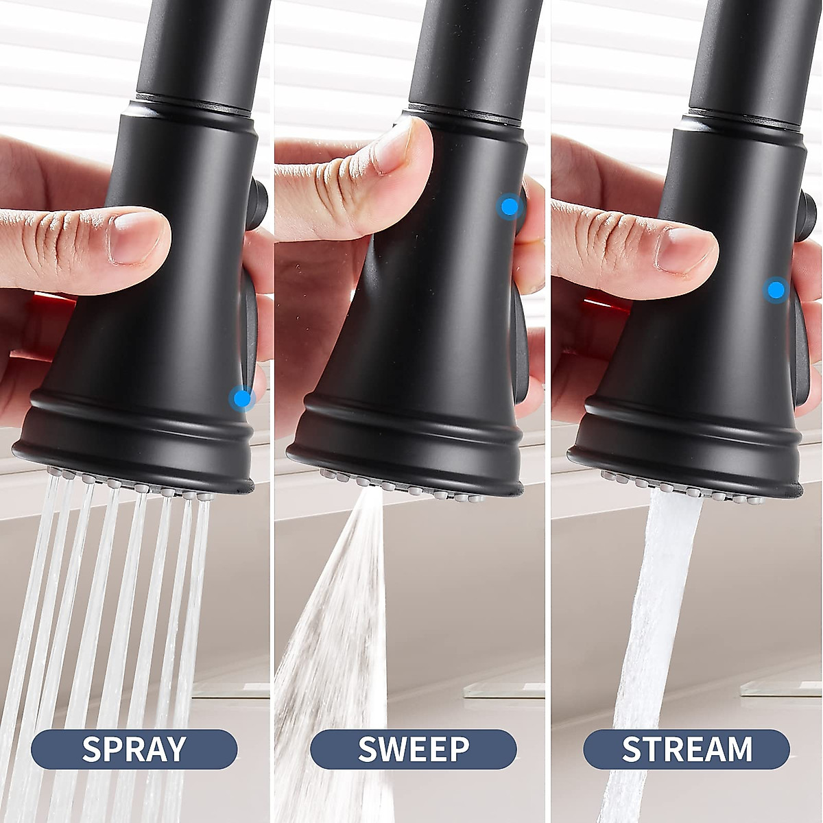 Touchless Kitchen Faucet Cobbe Pull Down Kitchen Sink Faucet with Sprayer, Motion Sensor Black