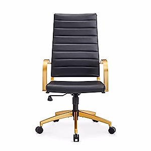 CAROCC Gold Office Chair Executive Office Chair Ergonomic High Back Conference Computer Chair with Lumbar Support White Executive Swivel Office Desk Chair 350+lb 4020 (Gold Black)