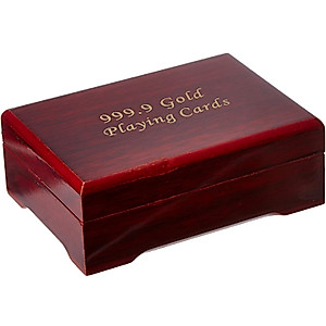Gold Plated Playing Cards Poker with Wooden Gift Box Case Make Your Magic Tricks More Luxurious & Creative for Family & Friend