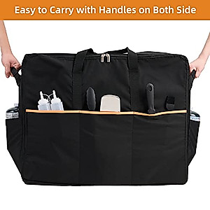 Grill Carry Bag for Blackstone 22 inch Griddle with Hood Lid and Stand, NOELIFE 600D Water-Resistant Outdoor BBQ Grilling Carry Bag Fit for Model 1891, Black (Bag Only)