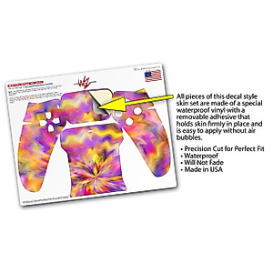 WraptorSkinz Skin Wrap compatible with Sony PS5 DualSense Controller Tie Dye Pastel (CONTROLLER NOT INCLUDED)
