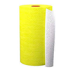 Renova 2 Ply Double Faced Red Label Paper Kitchen Towel, Yellow