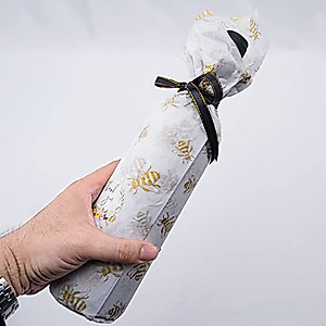 MR FIVE 90 Sheets White with Gold Bee Tissue Paper Bulk,20" x 14",Gold Bee Design Tissue Paper for Gift Bags,Gold Bee Gift Wrapping Tissue Paper for Bee Party