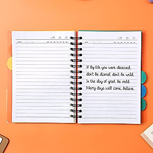 Yoment Spiral Notebook 6'' x 8'' Wide Ruled 5 Subject Notebooks with Dividers Tabs for Work Wide Ruled 240 Pages Lined Journal Multi Subject Notebook for Note Taking, Back to School, Gifts, Orange