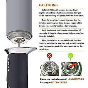 Blow Torch Lighter,Refillable Kitchen Cooking Torch Lighter,Jet Windproof Butane Gas Lighters for Cigar Outdoor BBQ (Butane not Included) (Gold)