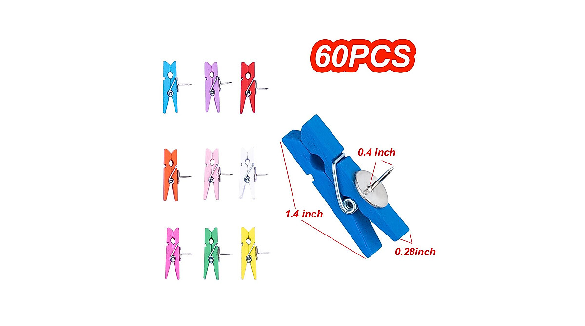 Colorful Push Pin Clips for Cork Boards - 50 Pack for Home & Office