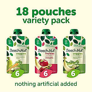 Beech-Nut Baby Food Pouches Veggies & Fruities Variety Pack, 3.5oz, 18ct