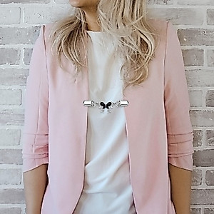 3 Pcs Sweater Clips Vintage Elastic Shawl Cardigan Collar Clips Fit Dress Clips Back Pant Waist Tightener Clothes Brooch Clips for Women,3 Styles