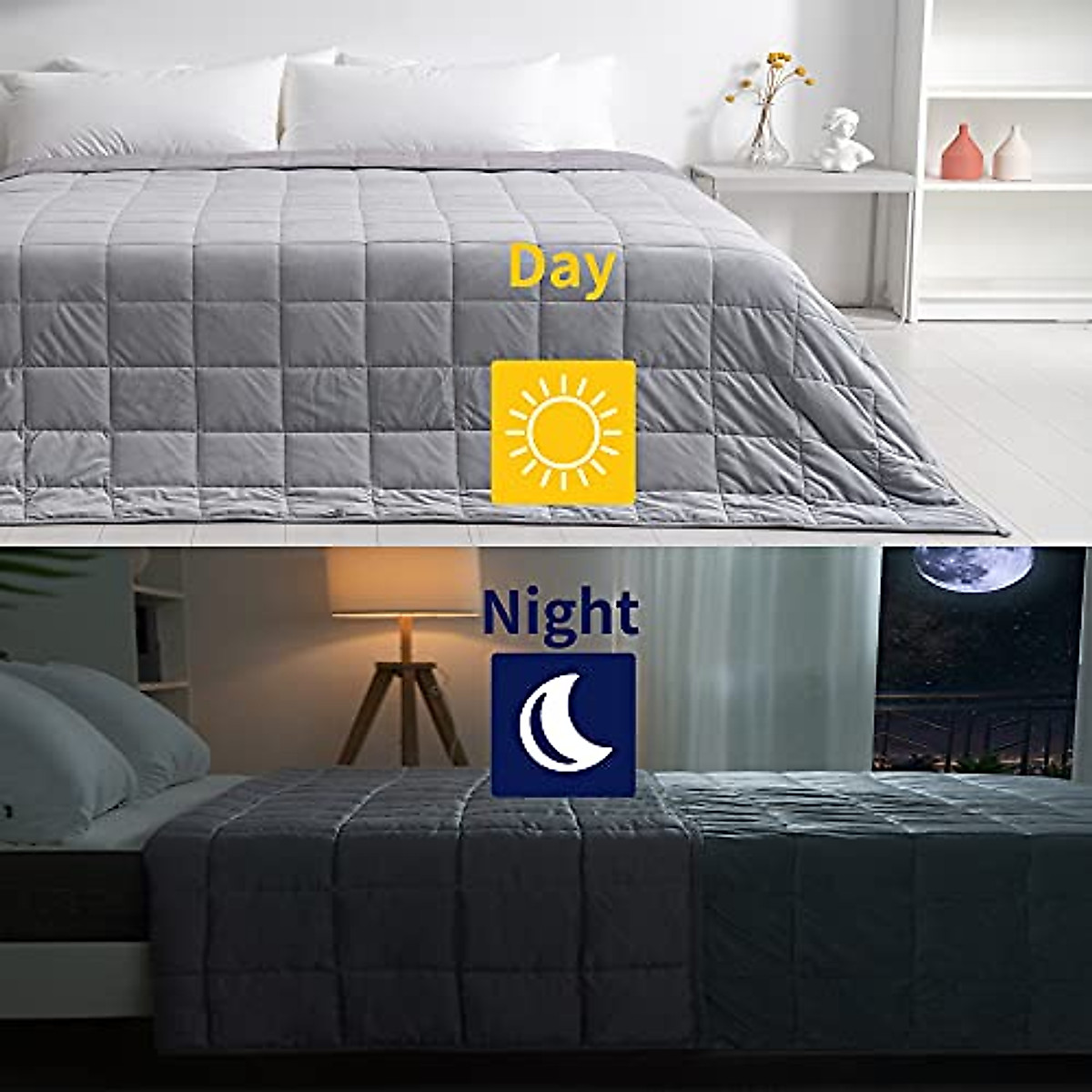 Sualvida Reversible Weighted Blanket King Size (25lbs, 88''x104''), Warm Short Plush and Cool Tencel Fabric Double-Sided Weighted Blanket California King Size for All Season Use