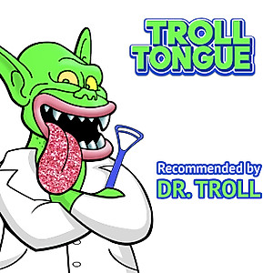 Troll Tongue-Tongue Scrapers-Dual Action Tongue Scraper to Reduce Bad Breath-Medical Grade Tongue Sweepers for Kids, Reusable Tongue Cleaners Set with Varying Colors - 4 Pack