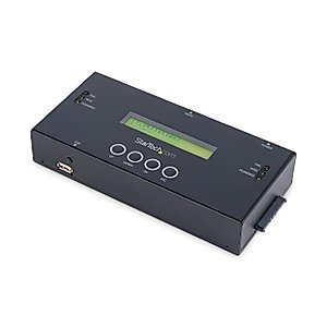 StarTech.com 1:1 Standalone Hard Drive Duplicator and Eraser, SAS/SATA HDD/SSD Cloner/Copier, Hard Drive Duplicator/Sanitizer, Harddisk/Harddrive Wiper, LCD, Toolless, TAA Compliant (SATSASDUPE11)