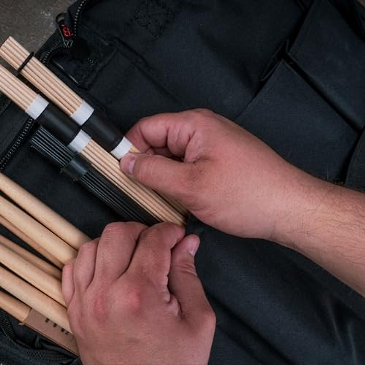 Meinl Percussion Drum Stick Bag with Extra Outside Pocket and Floor Tom Hooks – for Mallets, Brushes and Accessories, Black, Standard (MSB-1)