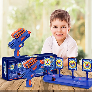 GMAOPHY Digital Shooting Targets with 2 Foam Dart Toy Blaster, Kids Shooting Game Toys, Electronic Scoring Auto Reset 4 Targets, Birthday for Ages 5 6 7 8 9 10+ Years Old Kids Boys Girls