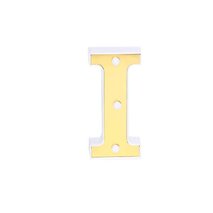 TABLECLOTHSFACTORY 6" 3D Gold Marquee Letters 5 LED Light Up Letters Warm White LED Letter Lights - I