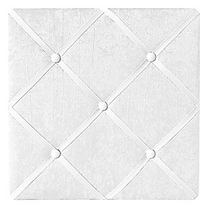 Sweet Jojo Designs White Fabric Memory Memo Photo Bulletin Board - Solid Crinkle Crushed Velvet Luxurious Elegant Princess Boho Shabby Chic Luxury Glam High End Boutique Ruffle for Lace Collection