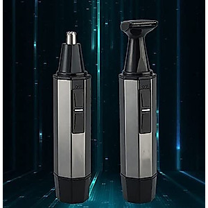 QINERSAW Nose and Ear Hair Trimmer, Portable Ear Nose Hair Trimmer, Professional Painless Eyebrow Trimmer for Men and Women, Battery-Operated, Black
