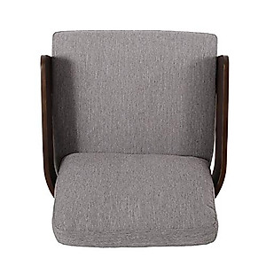 Christopher Knight Home Sheila Mid-Century Modern Fabric Bentwood Accent Chair, Gray + Dark Brown