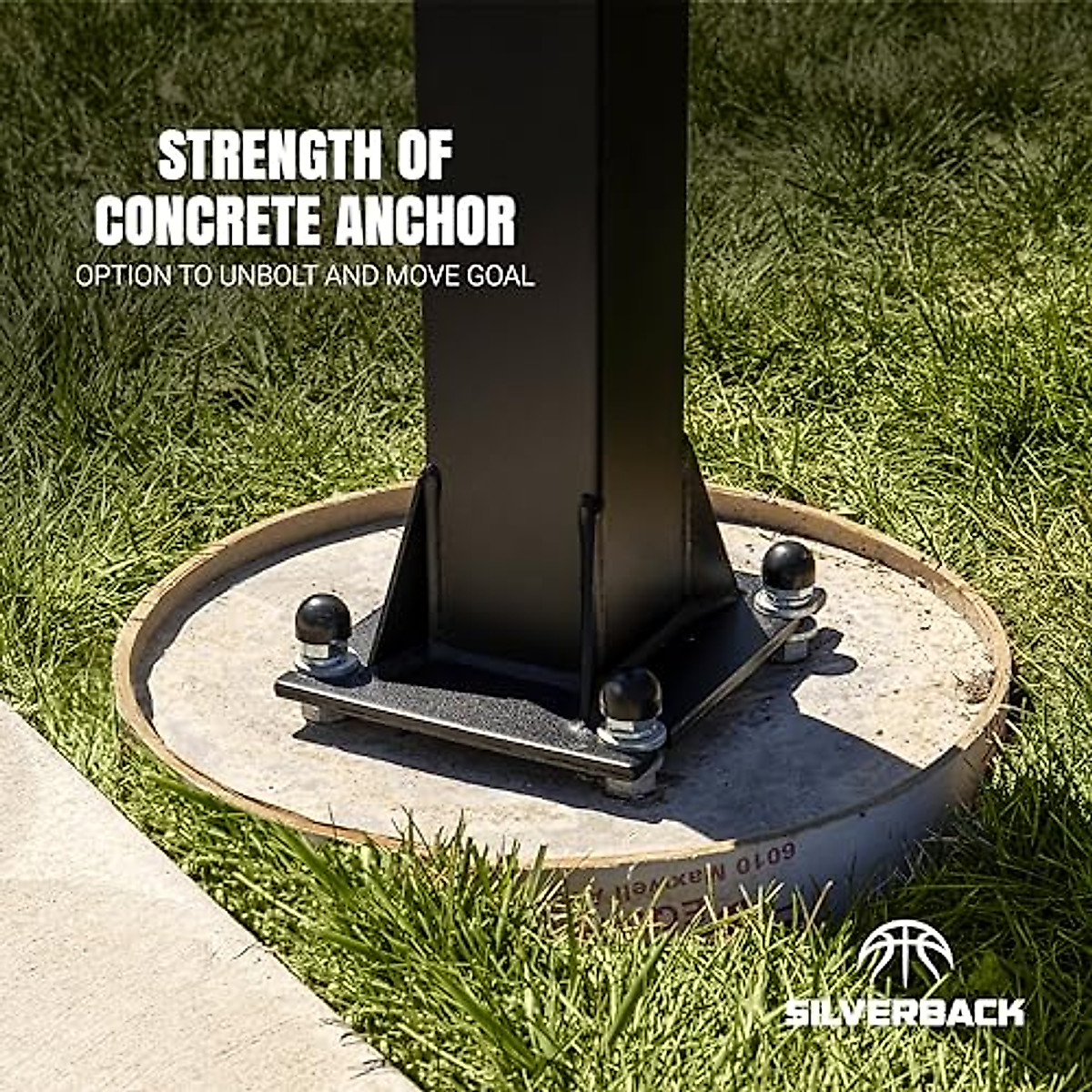 Silverback Ghost Basketball Goal with 60-Inch Tinted Tempered Glass Backboard