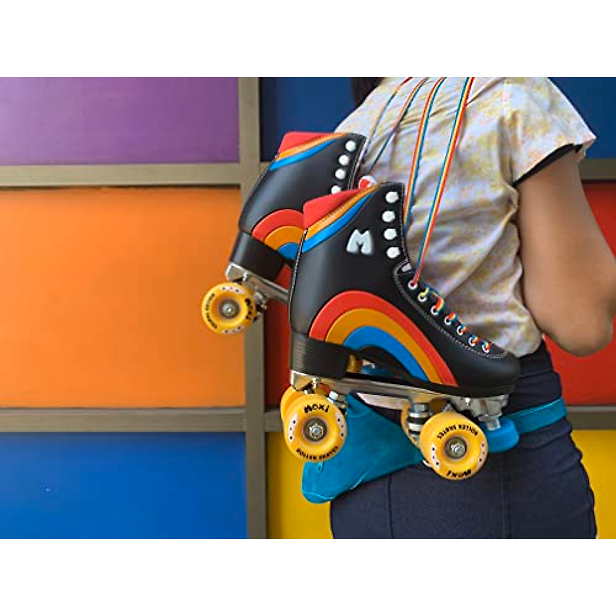 Moxi Skates - Rainbow Rider - Fun and Fashionable Womens Roller Skates | Asphalt Black | Size 8