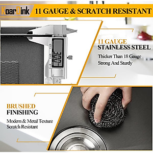 Black Kitchen Sink, Topmount Stainless Steel Bar Sink 25x18x9 Inch Drop In Single Bowl Kitchen Sink With Accessories-Sink Grid,Strainer Basket,Soap Dispenser,Drain Assembly Set For Modern Kitchen Sink