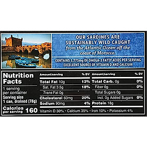 Crown Prince Sardines in Water, 4.25-Ounce Cans (Pack of 12)