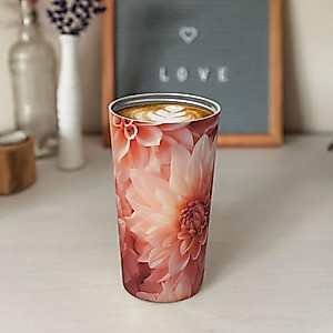 WANGXUEE Triangle Flower Print 500ml Stainless Steel Travel Tumbler Double Wall Vacuum Insulated Coffee Mug