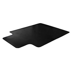 Advantagemat Black Vinyl Lipped Chair Mat for Carpets - 45" x 53",