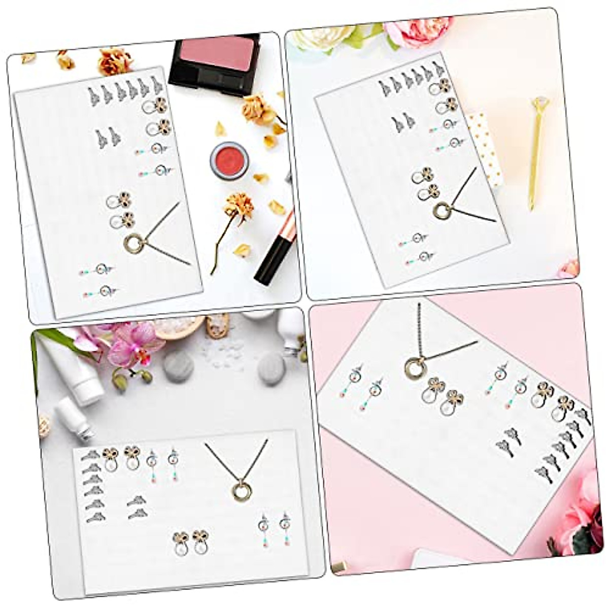 OKUMEYR 10pcs jewelry box pad showcase display for selling ear stud holder necklace foam insert drawer ring organizer earrings showcase trays earrings insert foam pad velvet sponge white