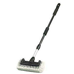 Carrand 93072 Flow-Thru 10" Quad Wash Brush with 71" Aluminum Extension Pole , black