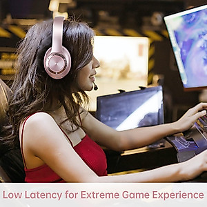 Picun Bluetooth Headphones 100 Hours Wireless Gaming Headphones Over Ear Low Latency Bluetooth 5.0 HiFi Extra Bass, Noise Reduction Mic, Protein Earpads, Foldable Headset for Women Girls Office Class