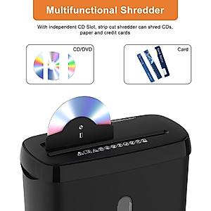 Paper Shredder, 10-Sheet Strip Cut with 3.17-Gallon Basket, P-2 Security Level, 3-Mode Design Shred CD and Credit Card, Durable&Fast with Jam Proof System, Paper Shredder for Home Office (ETL)