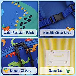 Kids Backpack,VONXURY Cute Lightweight Toddler Preschool Backpack for Little Boys Girls with Chest Buckle,Blue Dinosaur