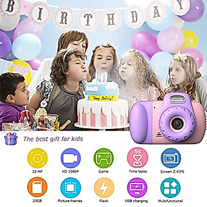 ZaoFePu Kids Camera Toy for Girls&Boys, 2.4inch HD Digital Video Cameras for Toddler, Christmas Birthday Gifts for Age 3-12 Year Old Gift, Share Photos and Videos with 32GB SD Card (Purple)