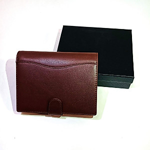Playing Card Case - Fits Two Decks - Vegan Leather - Space for Pen and Notepad - Poker Case (Brown)