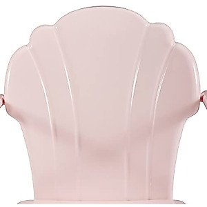 Crosley Furniture Tulip 5-Piece Outdoor Dining Set for 4, Retro Metal Round Patio Table and Chairs for Deck, Pastel Pink Gloss