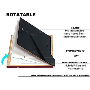 VIOLABBEY 6x8 Picture Frame Red, Photo Frame Set of 4, Display 4x6 Photo with Mat and 6x8 without Mat, Wall or Tabletop, HD Real Glass