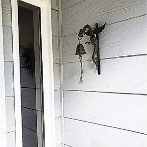 DreamsEden Wall Bell, Iron Dragon Sculpture Doorbell for Front Door Garden Farmhouse Wall Decor Art